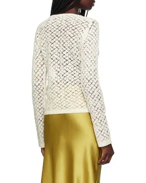 HOLZWEILER Cecilia Ribbed Knit Long Sleeve Sweater With Lace Detail
