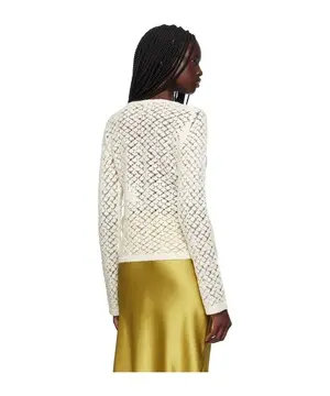 HOLZWEILER Cecilia Ribbed Knit Long Sleeve Sweater With Lace Detail