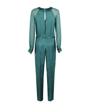 Max Mara Embellished Belted Long-sleeved Jumpsuit