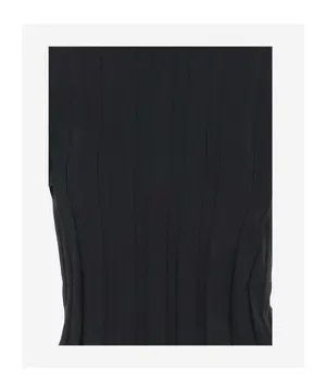 ALLUDE Ribbed Knit High Neck Jumper - Black