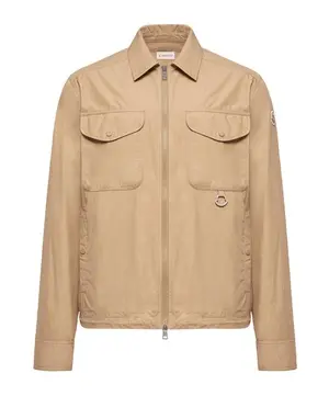 Moncler Logo Patch Zip Up Shirt Jacket