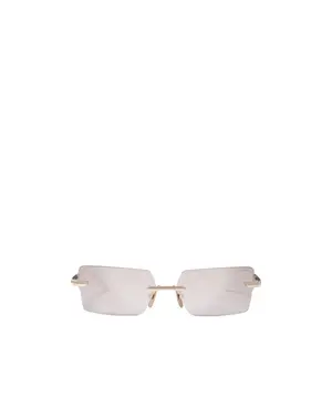 Dita Logo Rimless Sunglasses - White