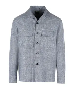 Zegna Button-up Flap-pocket Shirt - Gray