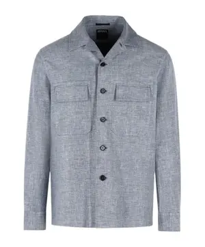 Zegna Button-up Flap-pocket Shirt - Gray