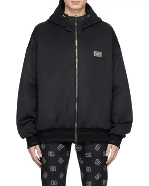 Dolce & Gabbana Reversible Zip-up Jacket With Logo Detail - Black