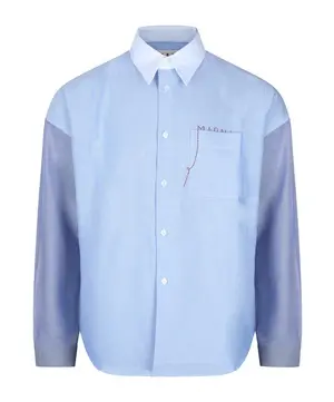 Marni Logo Embroidered Shirt - Blue