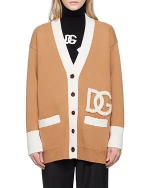 Dolce & Gabbana Logo Patch V-neck Cardigan