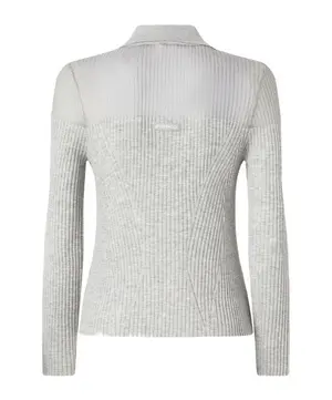 Pinko Ribbed Knit Polo Top - White