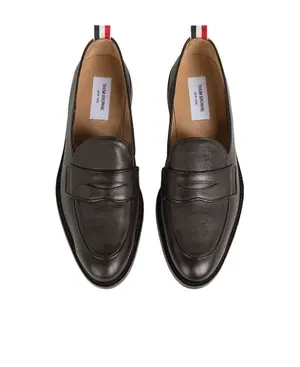 Thom Browne Grosgrain-loop Trim Loafers - Brown