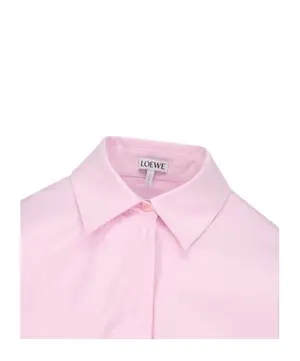 Loewe Belted Ruched Cotton Poplin Shirt
