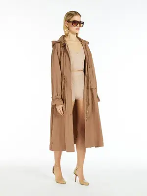 Max Mara Hooded Drawstring Coat - Cuoio