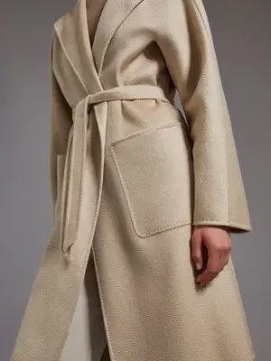 Max Mara Lilia Belted Long-sleeved Coat - Sand-colored