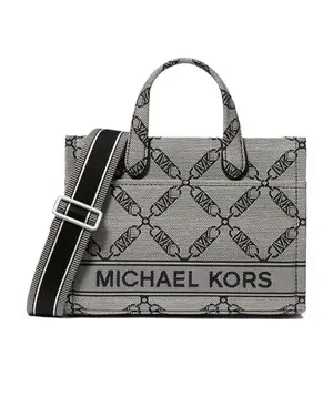 Michael Kors Gigi Small Empire Logo Jacquard Messenger Bag - Gray