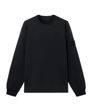 Stone Island Crewneck Sweatshirt With Ghost Badge - Black