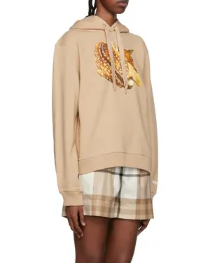 Burberry Brushed-cotton Poulter Deer Hoodie