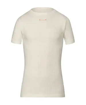 MAISON MARGIELA Logo Patch Knitted T-shirt - White