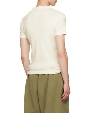 MAISON MARGIELA Logo Patch Knitted T-shirt - White