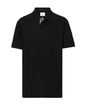 Burberry Logo Embroidered Short-sleeved Polo Shirt - Black