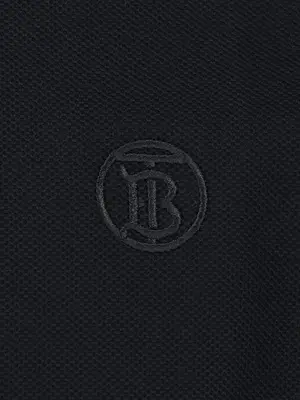 Burberry Logo Embroidered Short-sleeved Polo Shirt - Black
