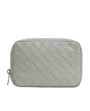 Bottega Veneta Small Intrecciato Zippered Pouch - Gray