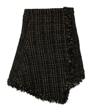 Sacai Asymmetrical Mini Skirt With Raw Edge Hem - Black