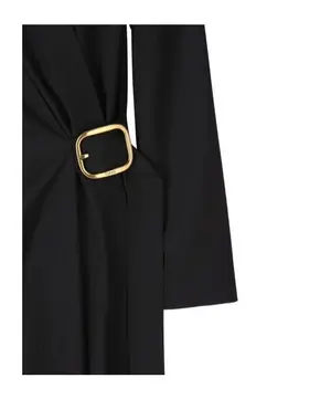 Loewe Buckle Detailed Gathered Midi Dress