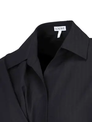 Loewe Buckle Detailed Gathered Midi Dress