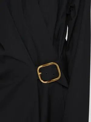 Loewe Buckle Detailed Gathered Midi Dress