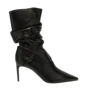 Rene Caovilla Pointed Toe Stiletto Heel Ankle Boots