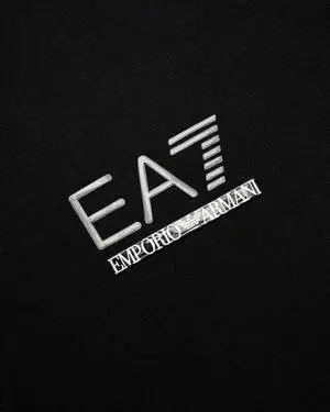 EA7 Polo Shirt With Logo Pattern - Black