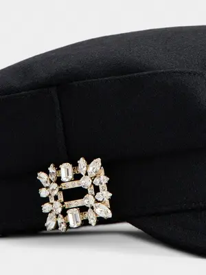ROGER VIVIER Embellished Sailor Cap - Black