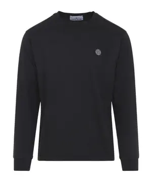 Stone Island Logo Detailed Crewneck T-shirt