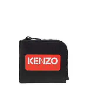 Kenzo Logo-printed Zipped Wallet - Black