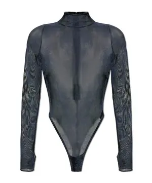 DIESEL® Logo Plaque Bodysuit - Black