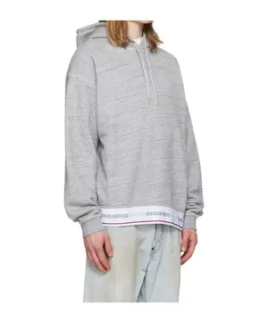 Dsquared2 Long Sleeve Hoodie With Logo Elastic Hem