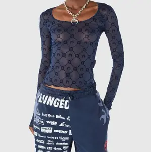 MARINE SERRE Moonogram Mesh Long Sleeve Top