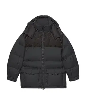 Gucci Zip-up Puffer Jacket With High Collar And Removable Hood