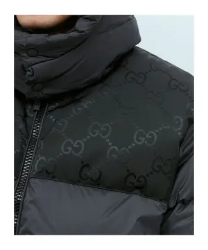 Gucci Zip-up Puffer Jacket With High Collar And Removable Hood