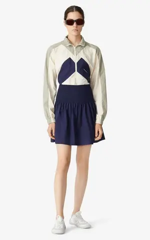 Kenzo High Waist Flared Mini Skirt With Logo Detail
