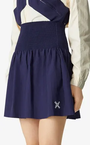 Kenzo High Waist Flared Mini Skirt With Logo Detail