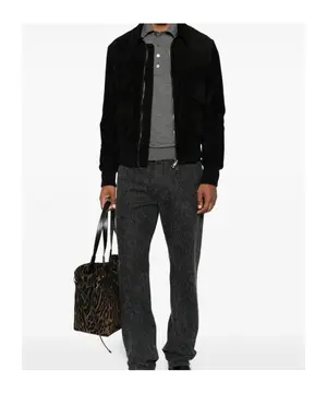 TOM FORD Long-sleeve Polo Shirt - Gray