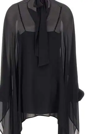 P.a.r.o.s.h Draped-sleeve Tunic With Keyhole Detail