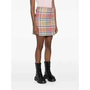 VIVIENNE WESTWOOD Checked A-line Skirt - Nude