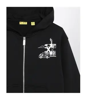 Off-White Graffiti-print Full Zip Hoodie