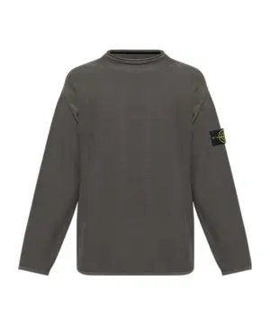Stone Island Stone Island Compass Patch Crewneck Knitted Sweater Grey