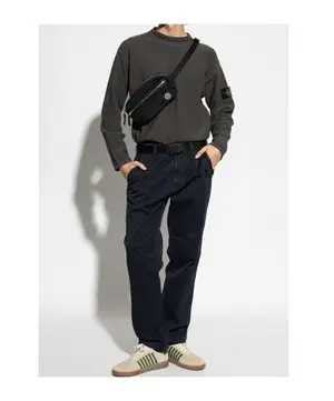 Stone Island Compass Patch Crewneck Knitted Sweater - Grey