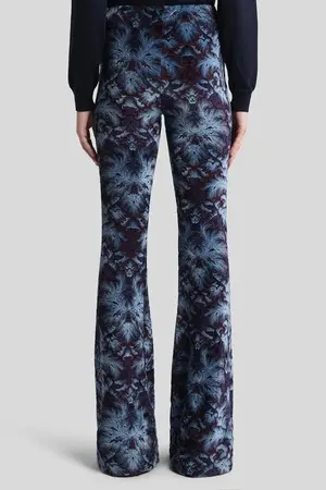Etro Printed Velvet Flared Trousers