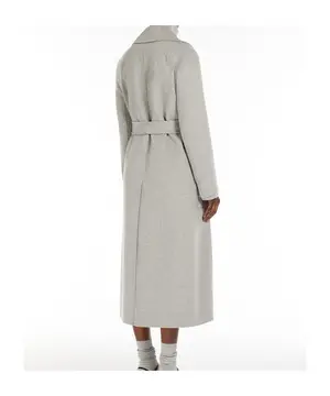 Max Mara Belted Long-sleeved Coat - Medium Gray