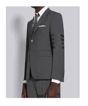 Thom Browne 4-bar Single-breasted Blazer - Dark Gray