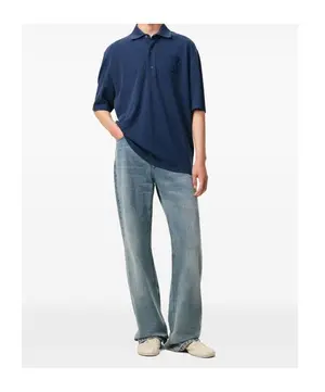 Ami Textured Logo Regular Fit Polo Shirt